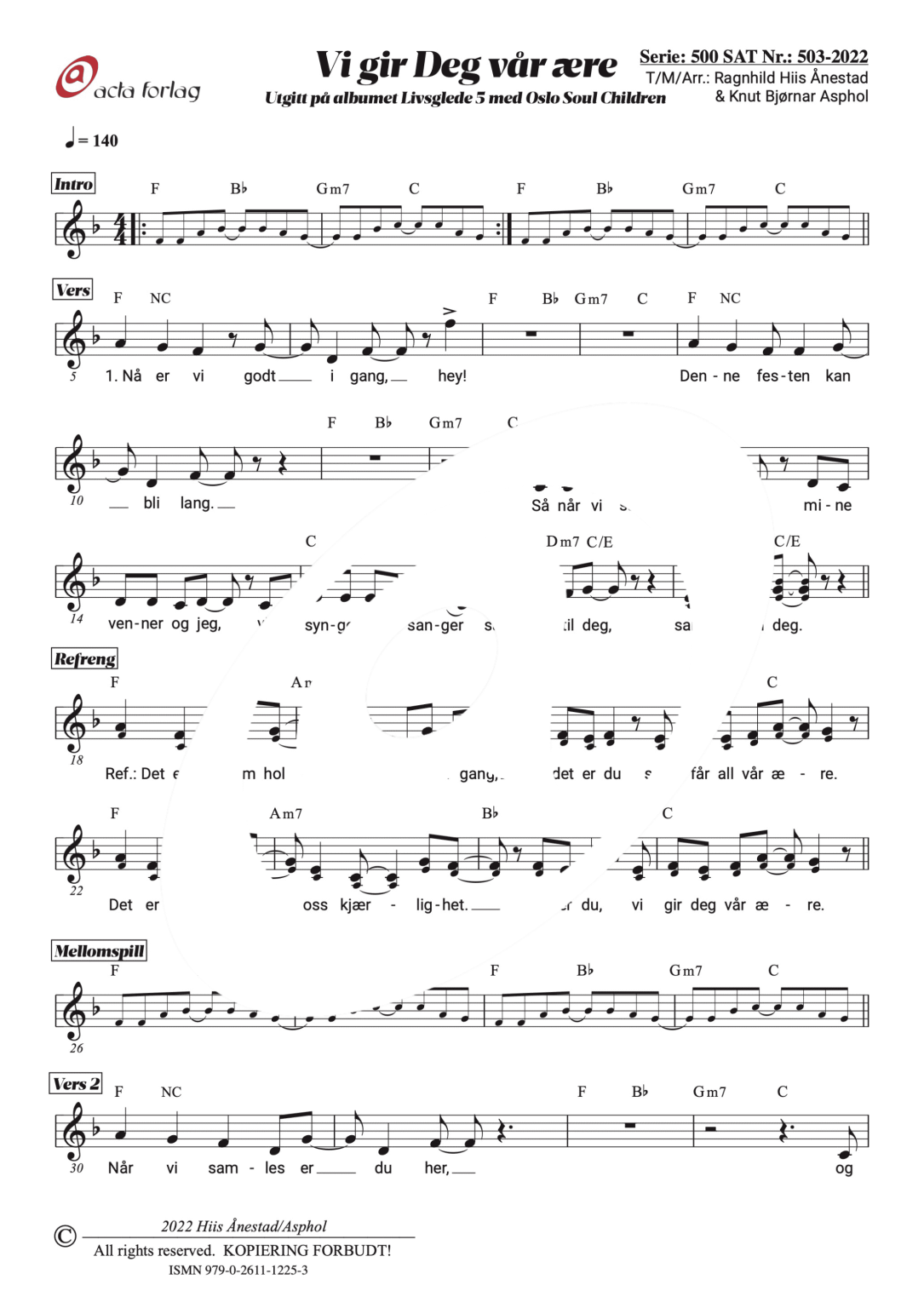 Vi gir Deg vår ære -enkeltnote - ActaShop