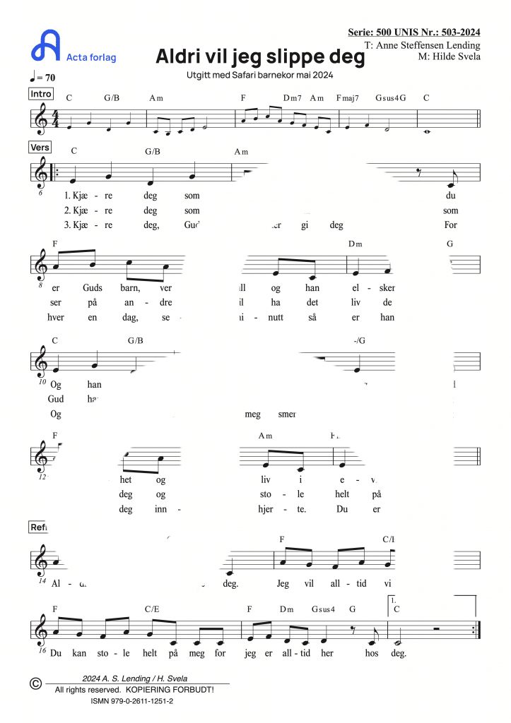 Aldri vil jeg slippe deg - ActaShop